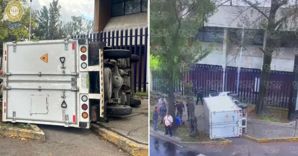 Vuelca camioneta en la colonia Granjas México, Iztacalco | Diario de México
