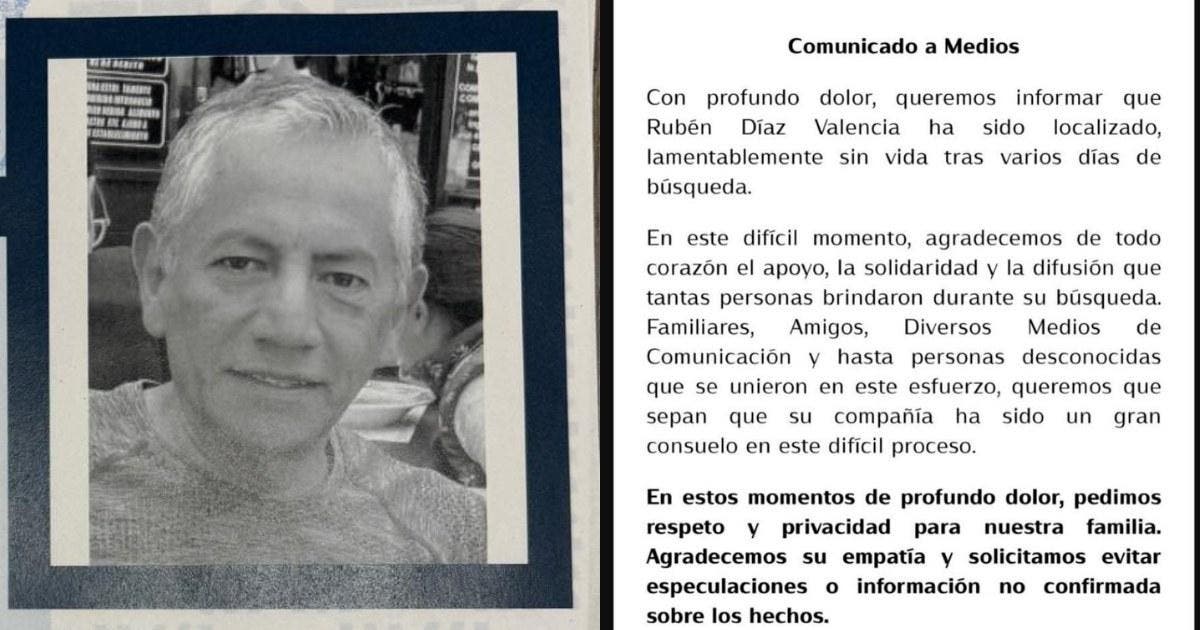 Rubén Díaz Valencia: Familia del conductor hallado muerto pide ...