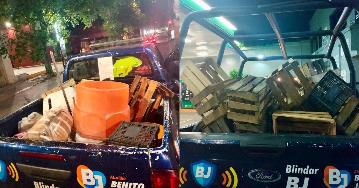 Retiran 2 toneladas de objetos usados para apartar lugares en BJ ...