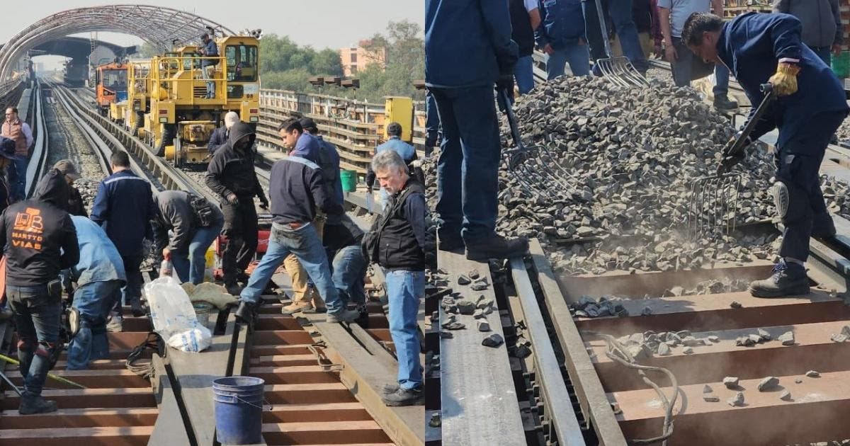 Metro CDMX instala nuevos durmientes sintéticos en vías de la Línea B