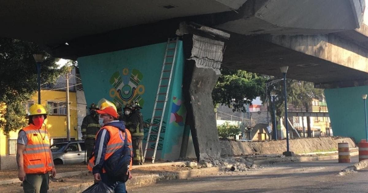 Reportan desprendimiento de faldón de columna en Metro Consulado ...