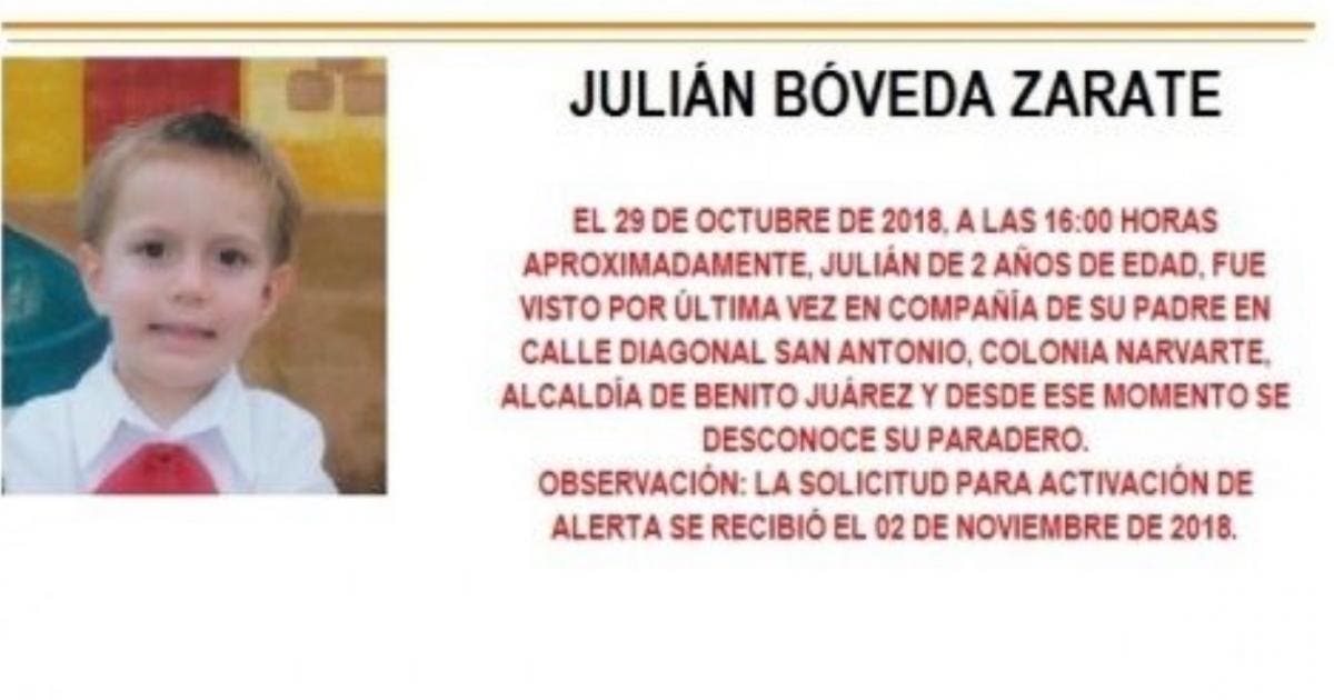 Alerta Amber: buscan a Julian Bóveda Zarate en la BJ | Diario de México