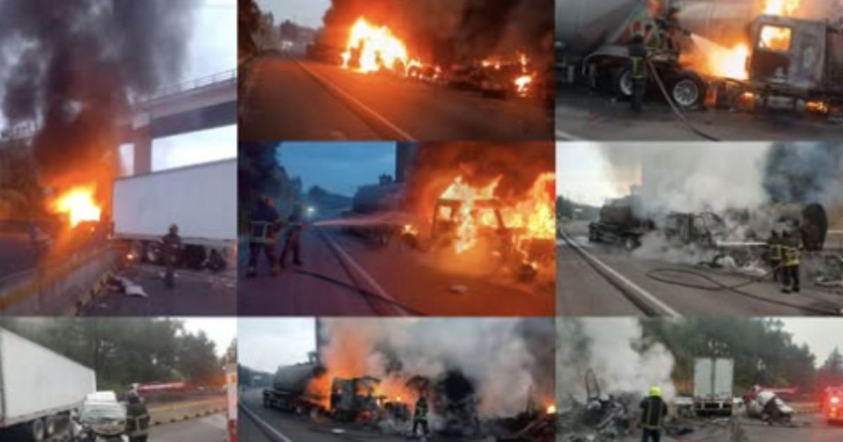 Choque múltiple e incendio de pipa provoca cierre total de la Chamapa ...